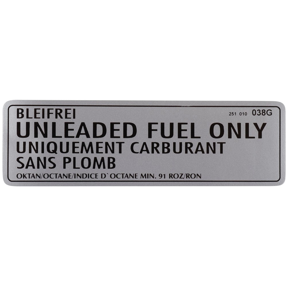 Unleaded fuel sticker for VOLKSWAGEN Transporter T25 (05/1979-07/1992 ...