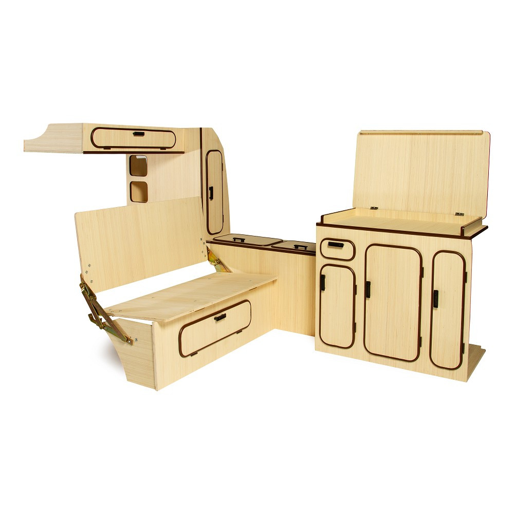 Meubles ENZO d'aménagement en bois brut pour VOLKSWAGEN Combi Bay ...