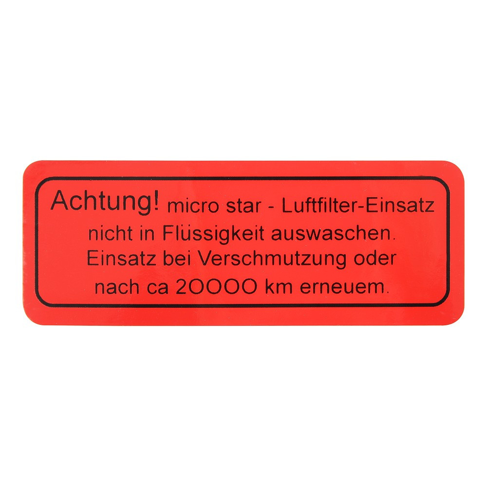 Air filter sticker for Porsche 912 (1966-1969) 64470100200 - RS92265 ...