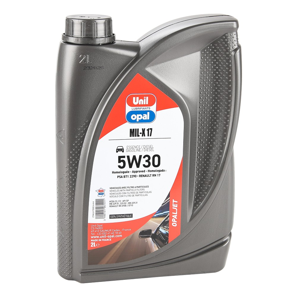 Engine oil UNIL OPAL OPALJET MIL-X 17 5W30 PSA B71 2290 and Renault RN ...
