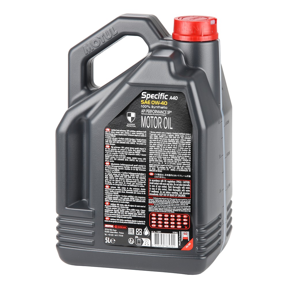 Huile moteur MOTUL Specific PORSCHE A40 0W40 - 100% synthèse - 5 Litres ...