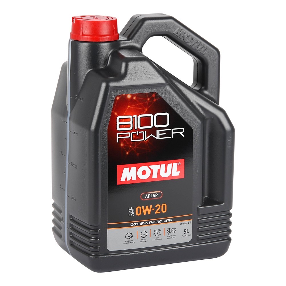 MOTUL 8100 POWER 0W20 Sport Engine Oil - 100% synthetic - 5 Liters ...