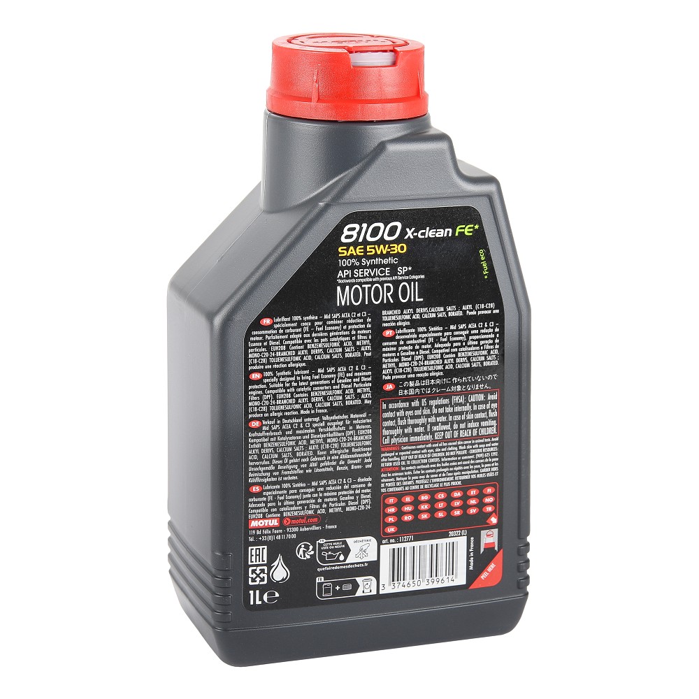 Motor oil MOTUL 8100 X-clean FE 5W30 - 100% synthetic - 1 Litre ...