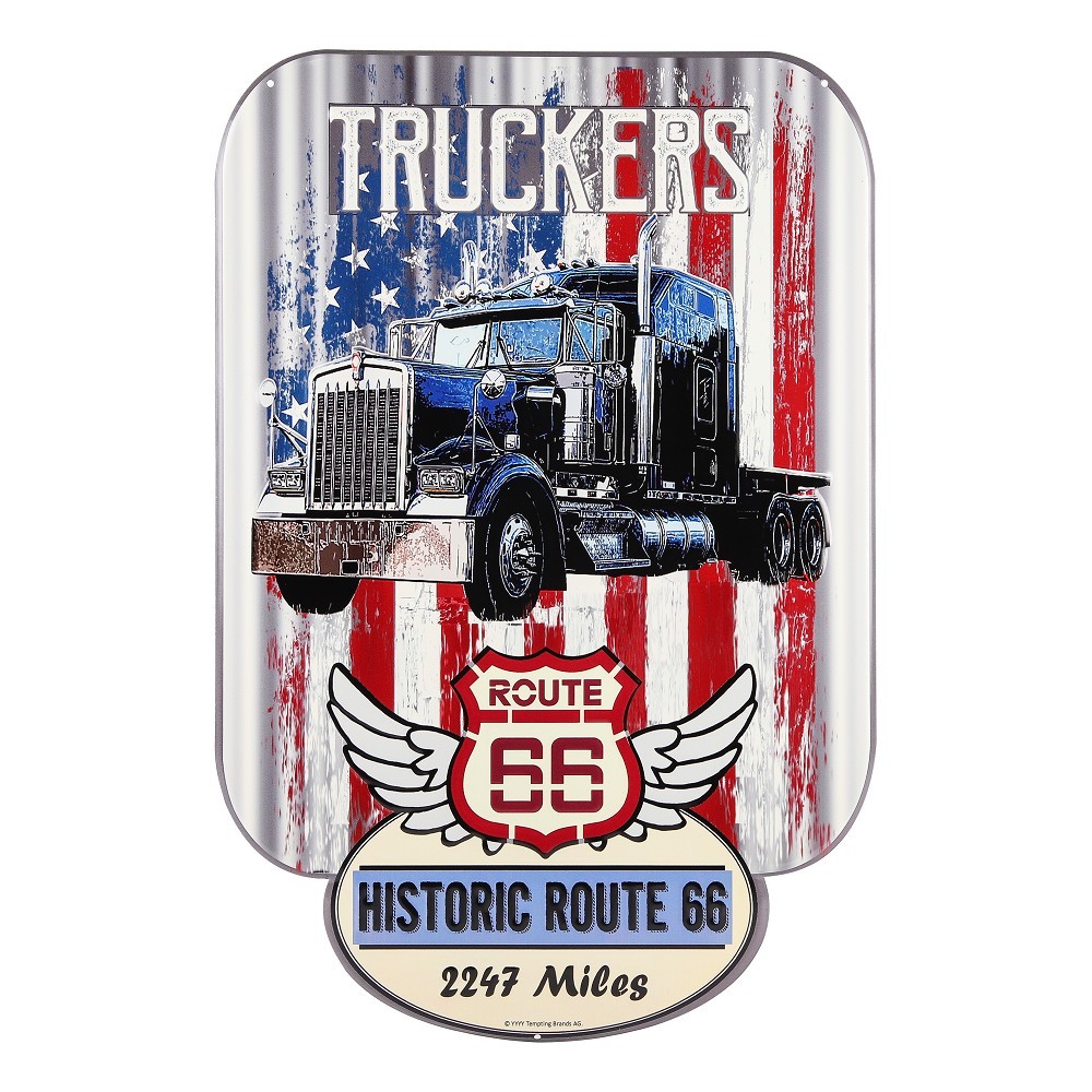 Plaque métallique TRUCKER - 60 x 40 cm - UF01624 - Mecatechnic.com